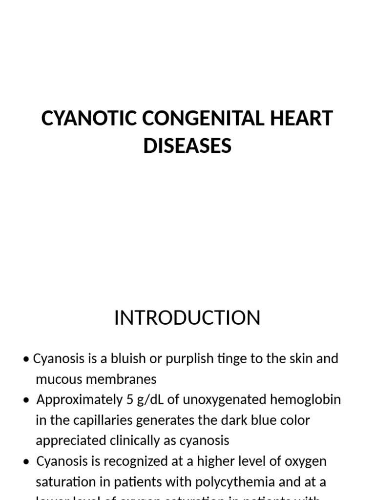 Cyanotic Congenital Heart | PDF | Cardiovascular System | Medical ...