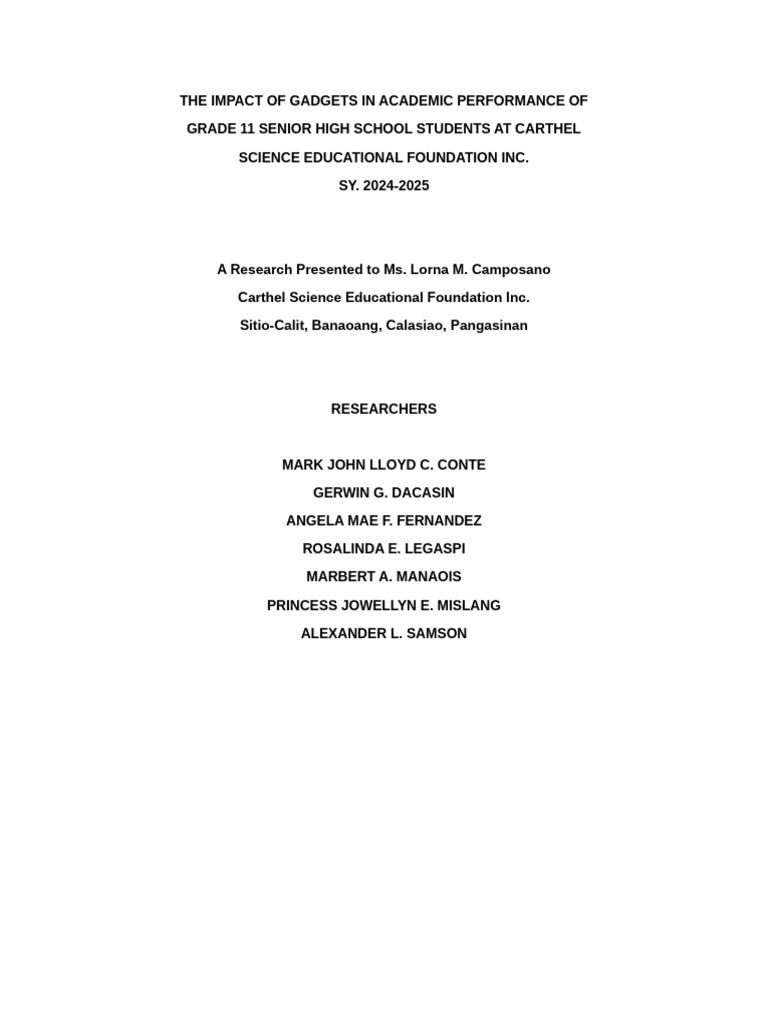 Chapter 1 IMPACT OF GADGETS | PDF | Learning | Educational Technology