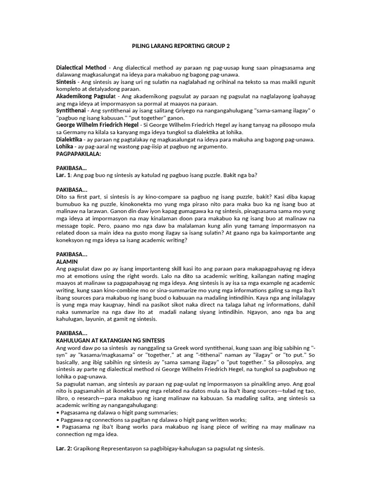 PILING LARANG REPORTING GROUP 2 | PDF