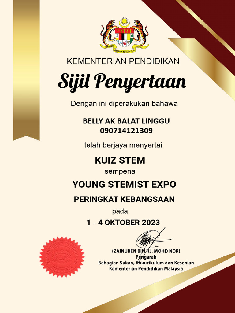 Sijil Stem 2023 | PDF