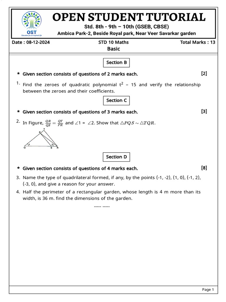 Basic: PQS TQR | PDF