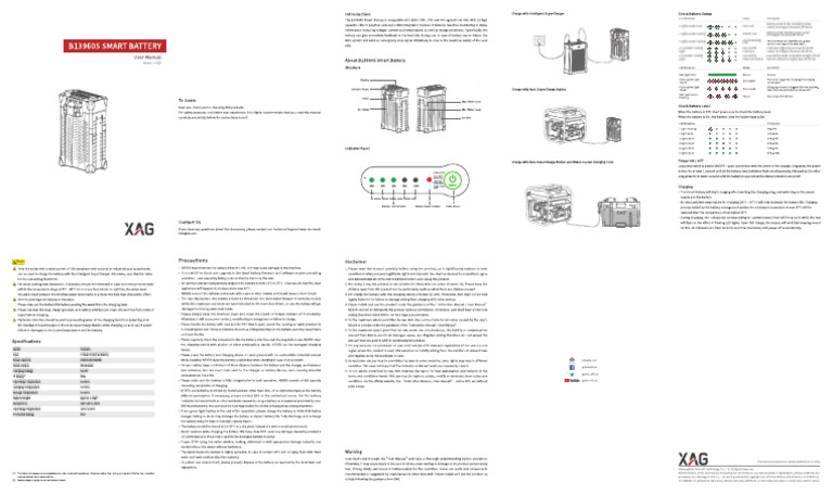 B13960S Smart Battery User Manual | PDF