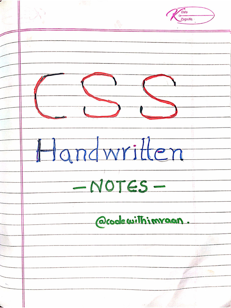 Css Handwritten Notes by Codewithimraan | PDF