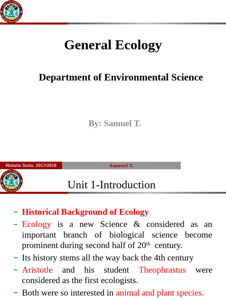 General Ecology_ Unit One Introduction | PDF | Ecology | Invasive Species