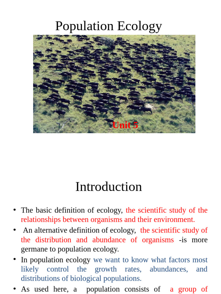 Population Ecology Unit 5 | PDF | Reproduction | Biological Dispersal