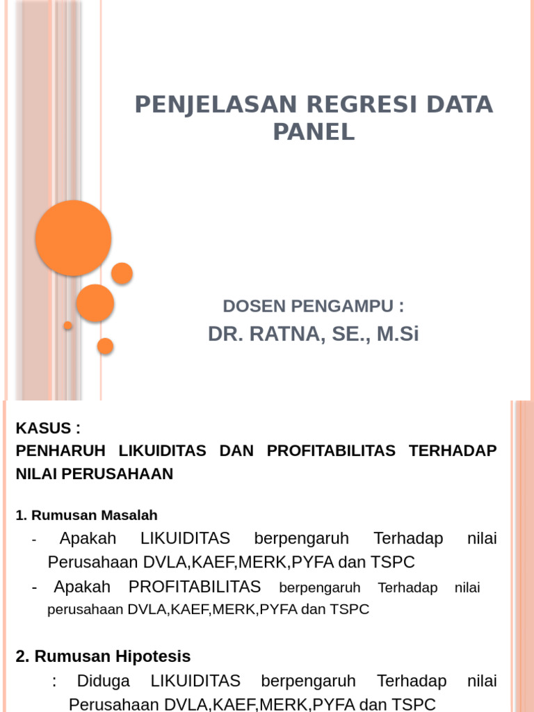PERT-11a PENJELASAN REGRESI DATA PANEL | PDF