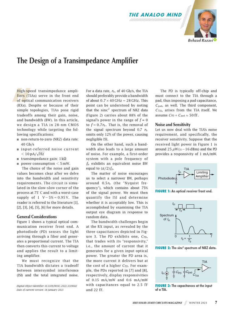 The - Design - of - A - Transimpedance - Amplifier - The - Analog - Mind | PDF | Amplifier ...