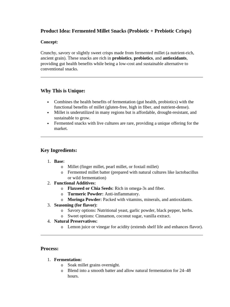 Product Ide1 | PDF | Potato Chip | Probiotic