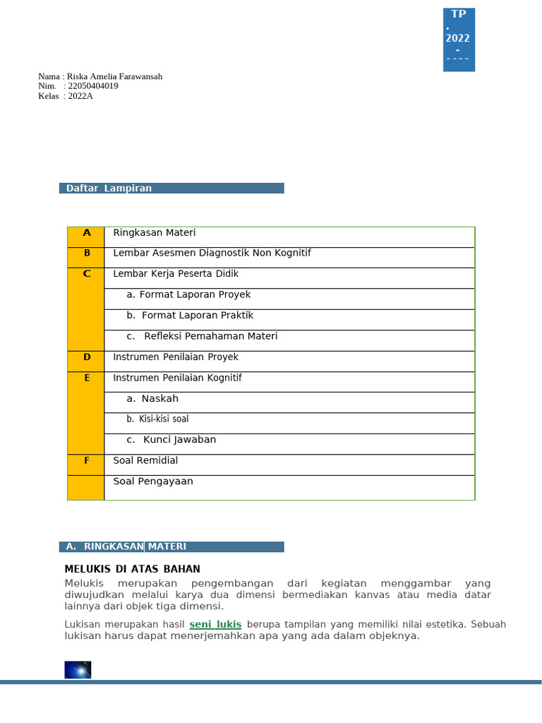 LKPD - Modul Ajar Kurikulum Merdeka (Riska) | PDF