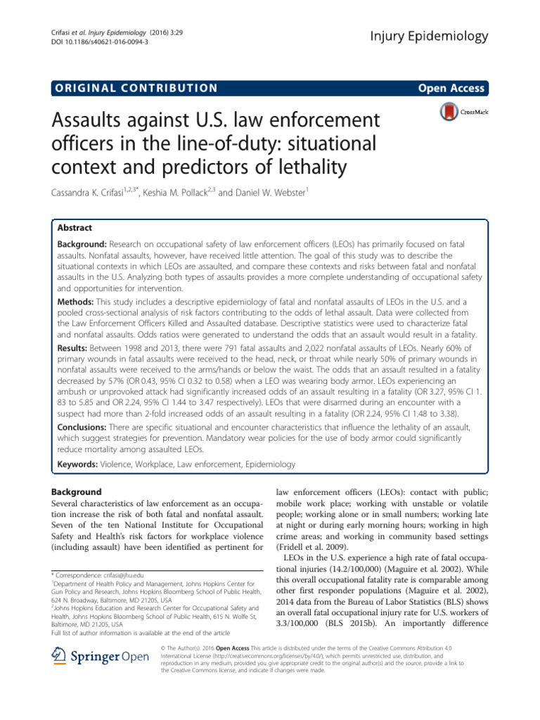 Assaults against U.S. law enforcement | PDF | Occupational Safety And ...