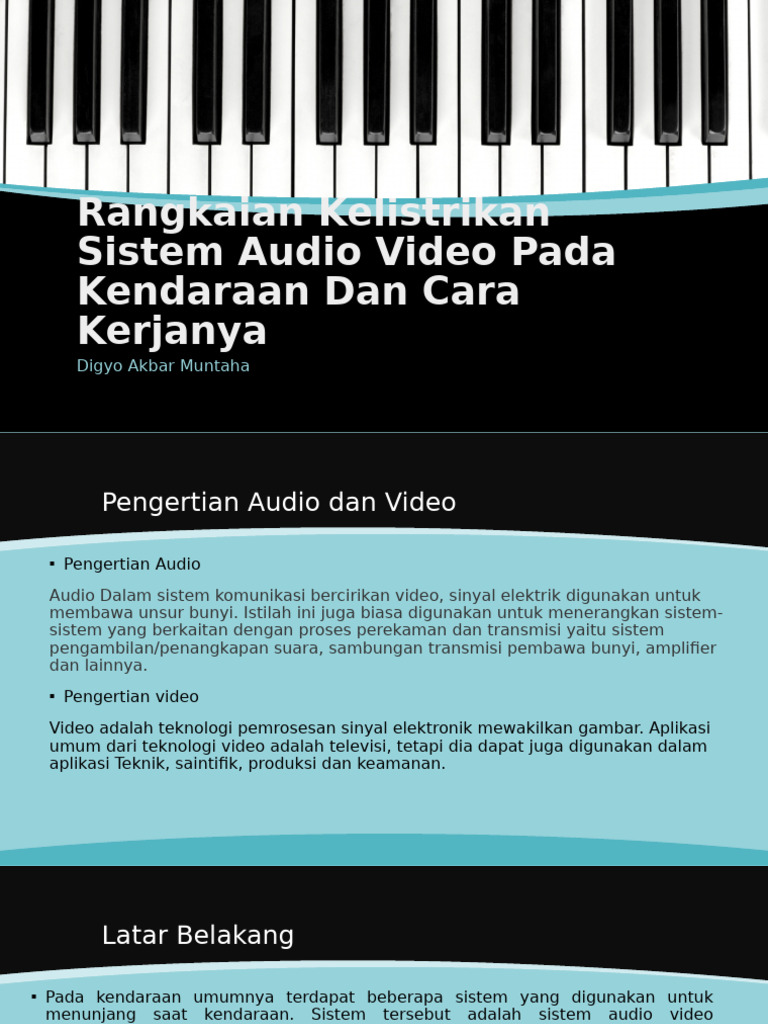 Rangkaian Kelistrikan Sistem Audio Video Pada Kendaraan Dan | PDF