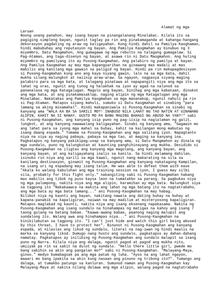 Alamat para Filipino #Cutesy | PDF