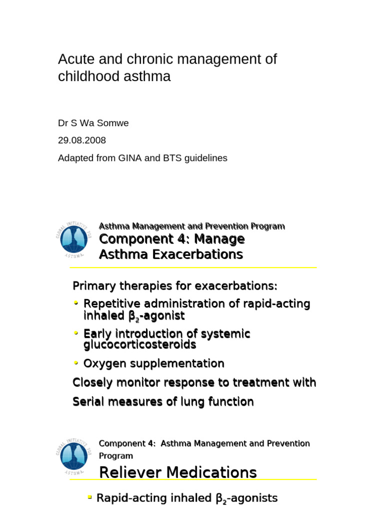 Acute and Chronic Management of Asthma | PDF | Asthma | Respiratory ...