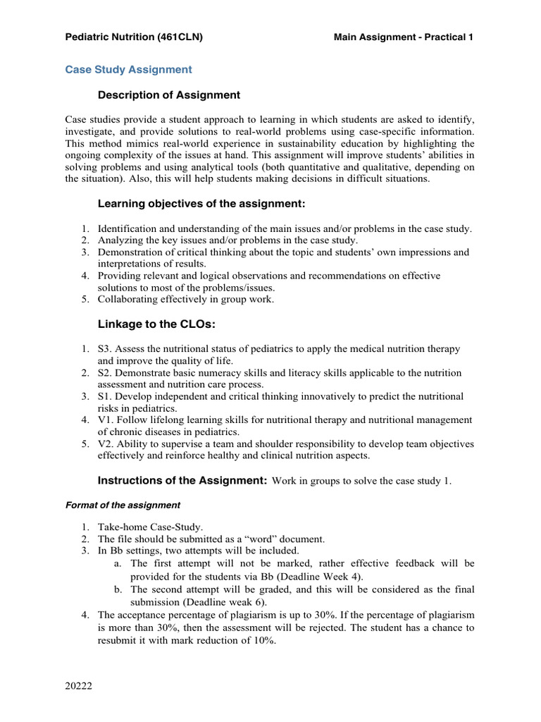 Case Study 1 - Main Assignment | PDF