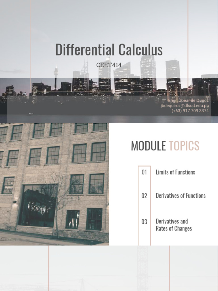 CEE41-43_Differential_Calculus (1) | PDF | Derivative | Curvature