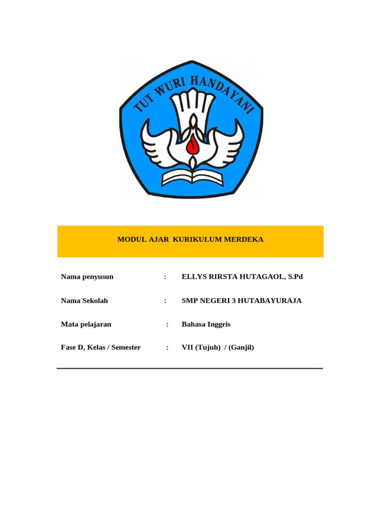 Modul Ajar Bahasa Inggris Kelas Vii Edit | PDF