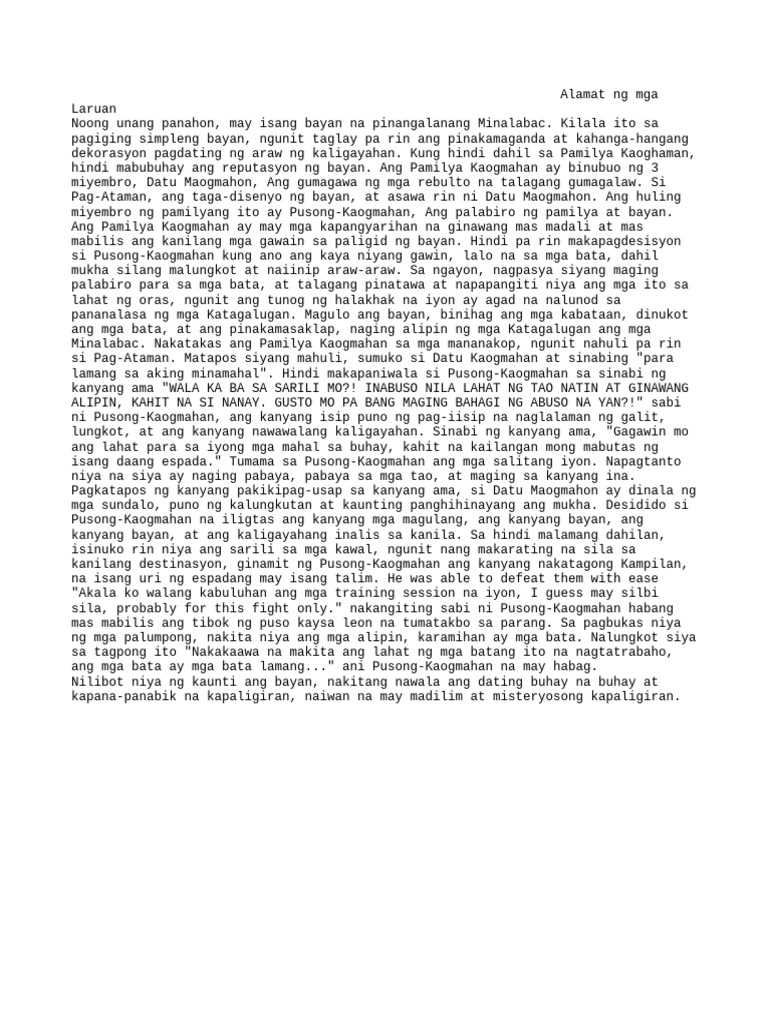 Alamat para Filipino #Cutesy | PDF