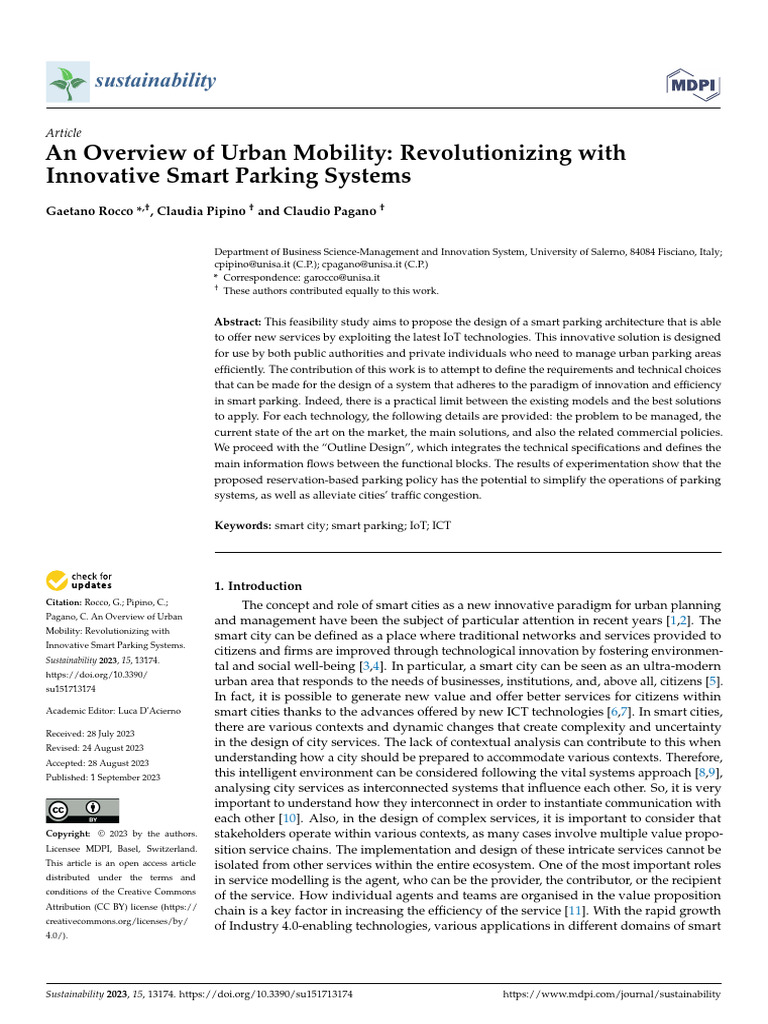 An Overview of Urban Mobility Revolutionizing With | PDF | Internet Of ...