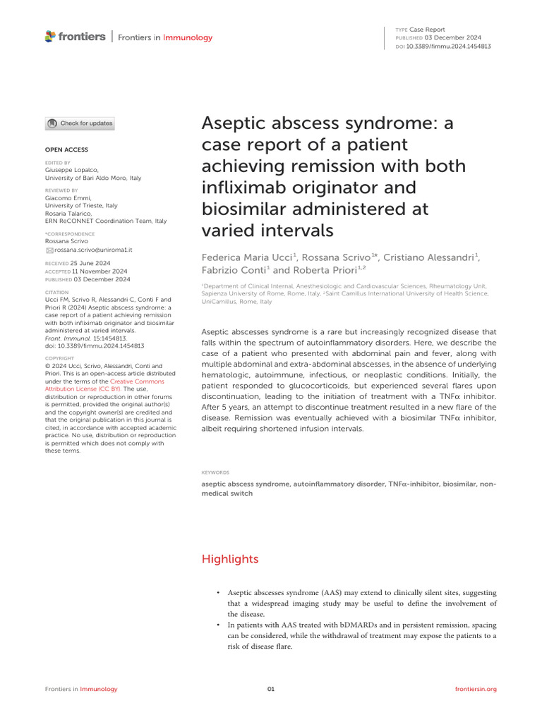 aseptic abscesses | PDF | Inflammatory Bowel Disease | Crohn's Disease