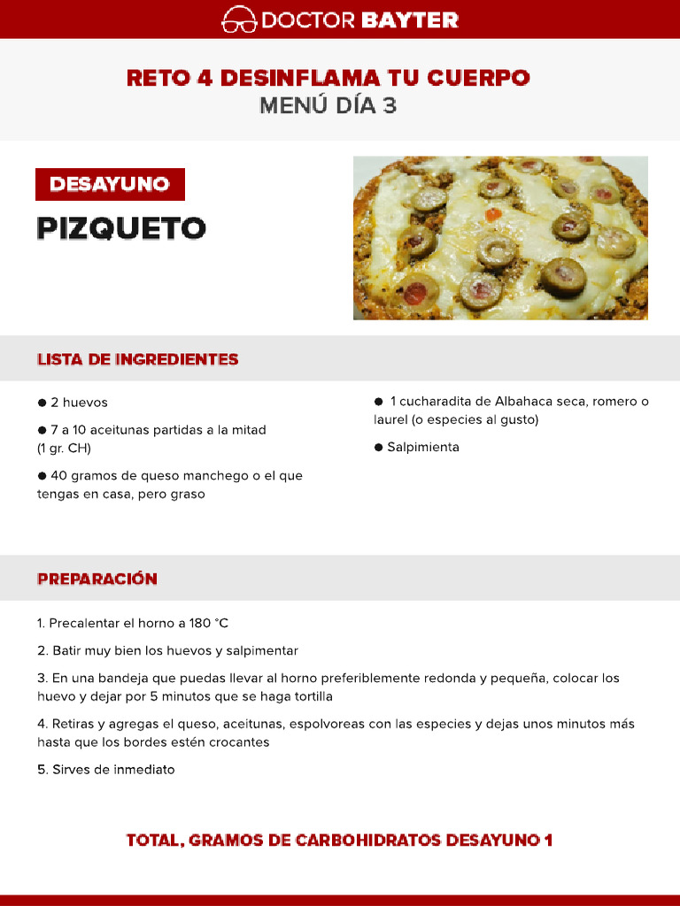 Menu Dia 3 Reto 4 Doctor Bayter - 241209 - 084020 | PDF