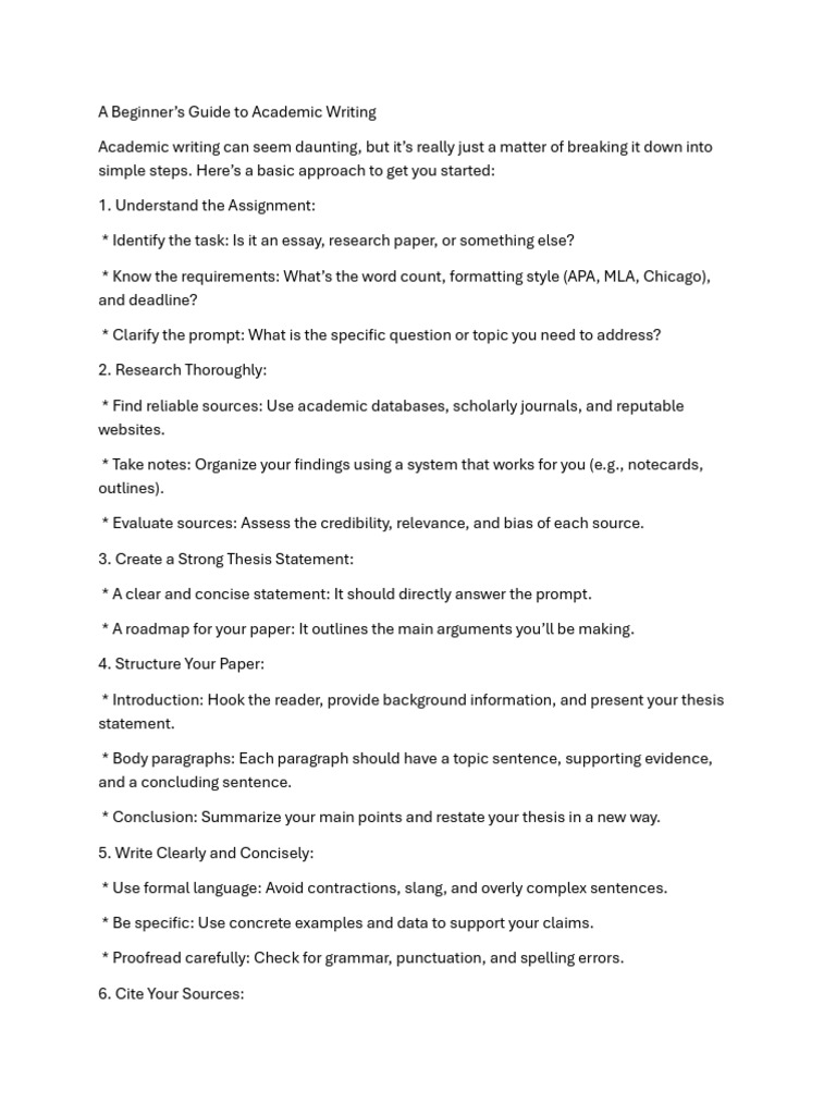 Academic Writing Basics for Beginners | PDF