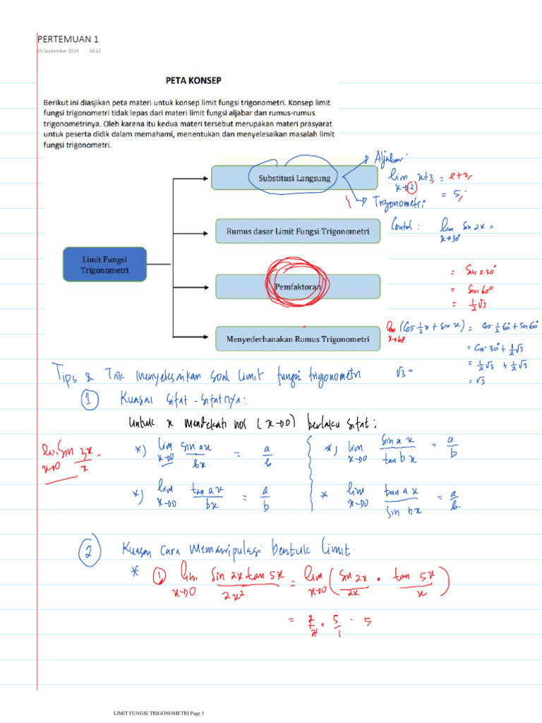 Limit Fungsi Trigonometri | PDF