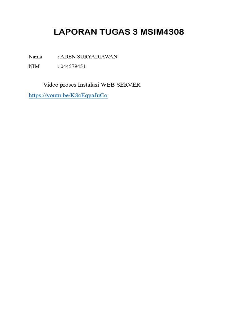 Template Laporan Tugas 3 | PDF