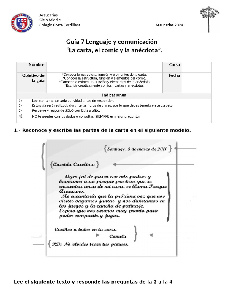 Guía 7, unidad 1 el cuento. | PDF Guía 7, unidad 1 el cuento. | PDF