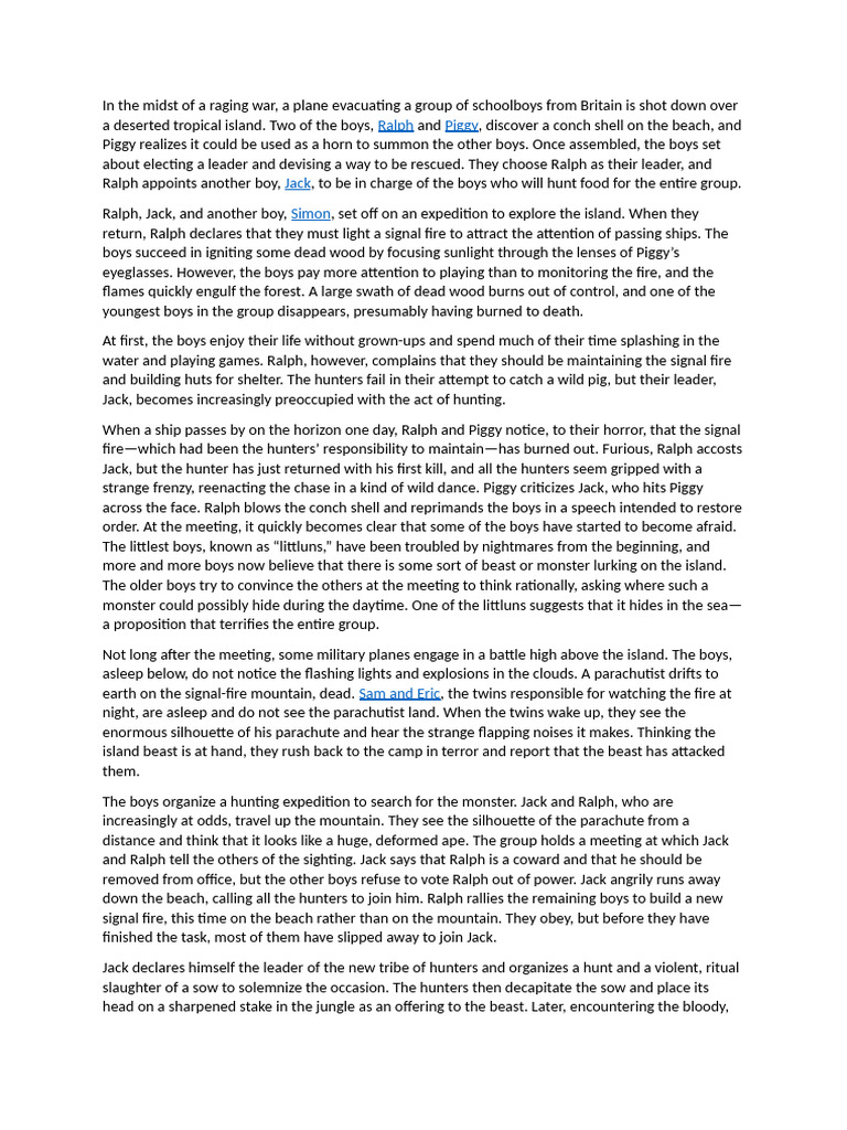 Lord Of The Flies Pdf