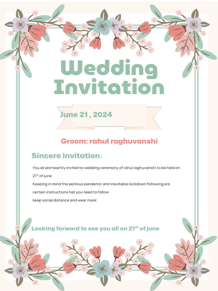 Wedding Invitation Card | PDF