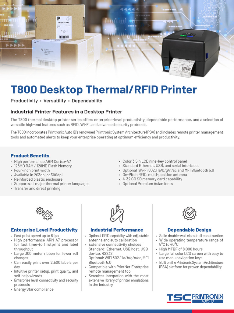 t800 Datasheet en Web 20230425 | PDF | Printer (Computing) | Radio ...