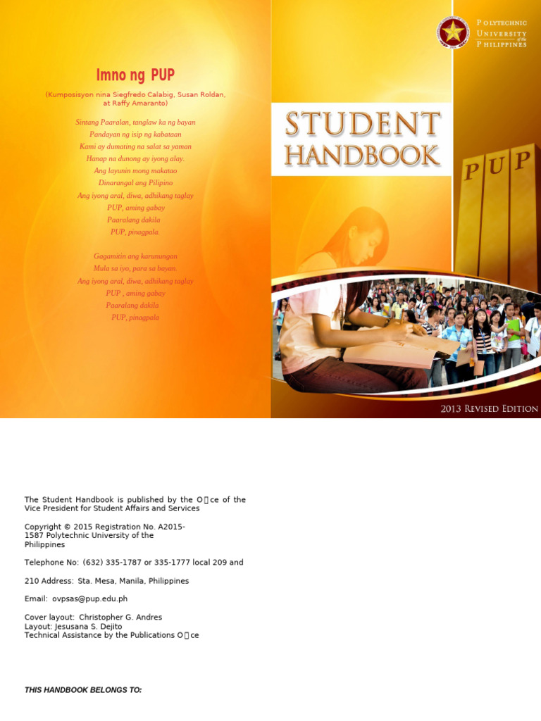 PUP Student Handbook 2014 Edition | PDF | University