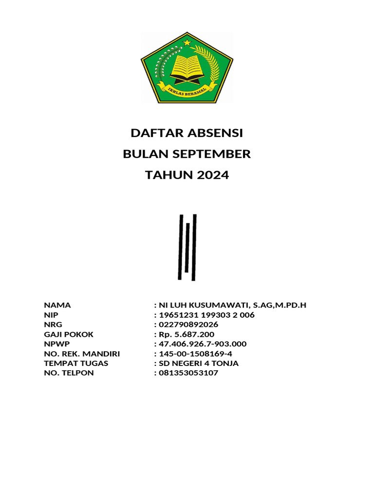COVER DAFTAR ABSENSI | PDF