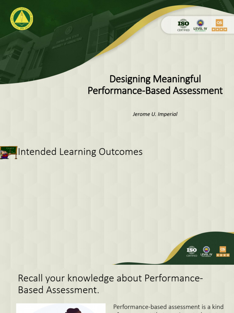 Designing Meaningful Performance Based Assessment | PDF | Rubric ...