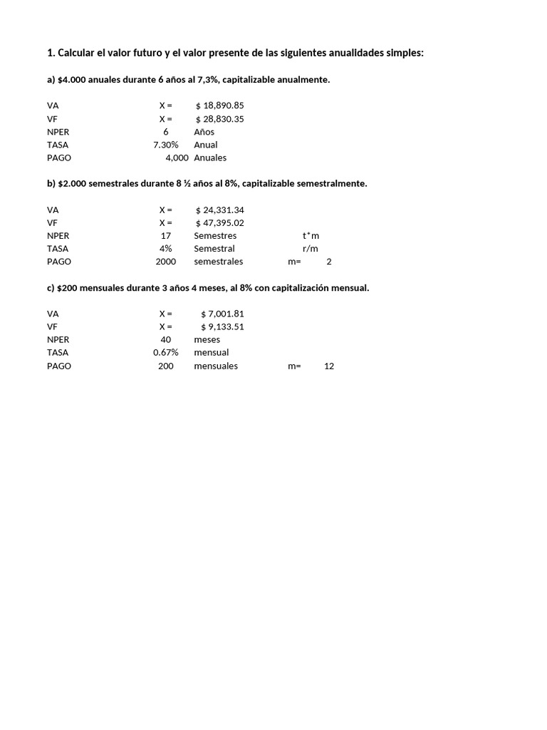 Ejercicios Clase Capítulo 6 (1) | PDF | Compartir (Finanzas) | Interés