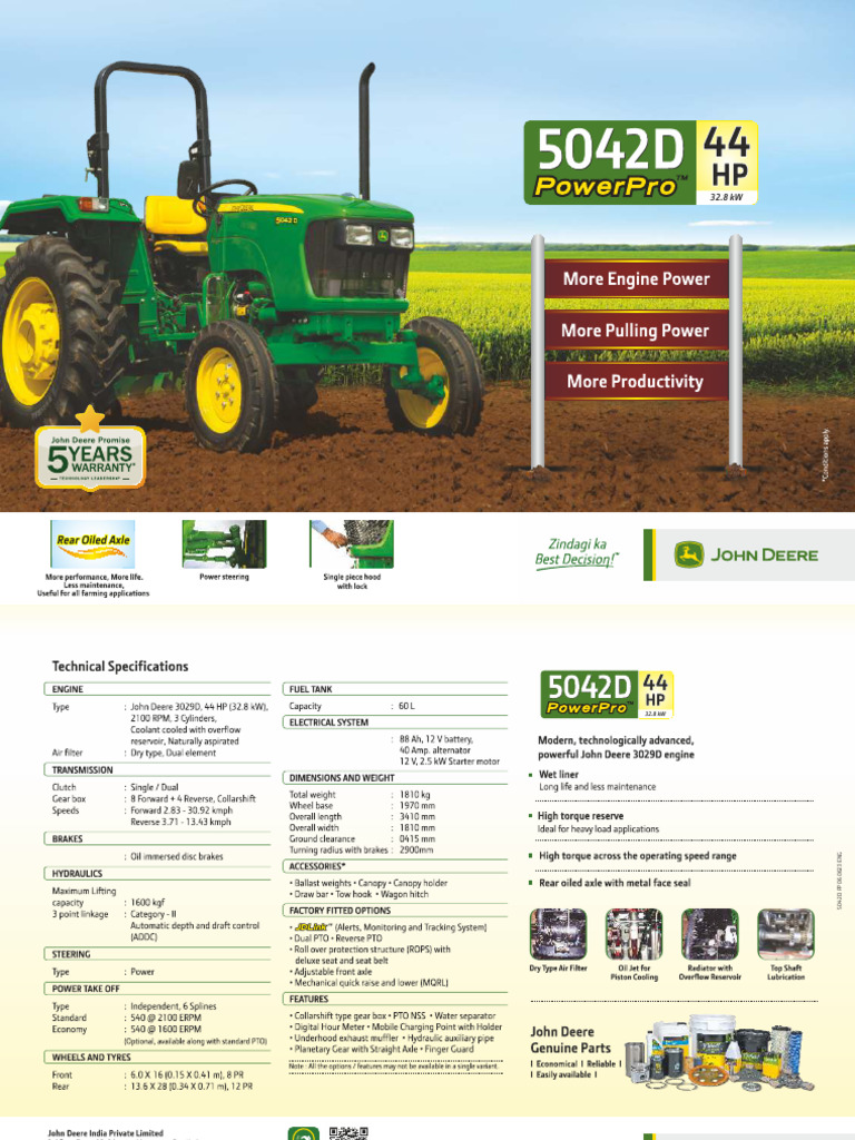 Powerpro 5042d 44hp Single Page Leaflet English | PDF