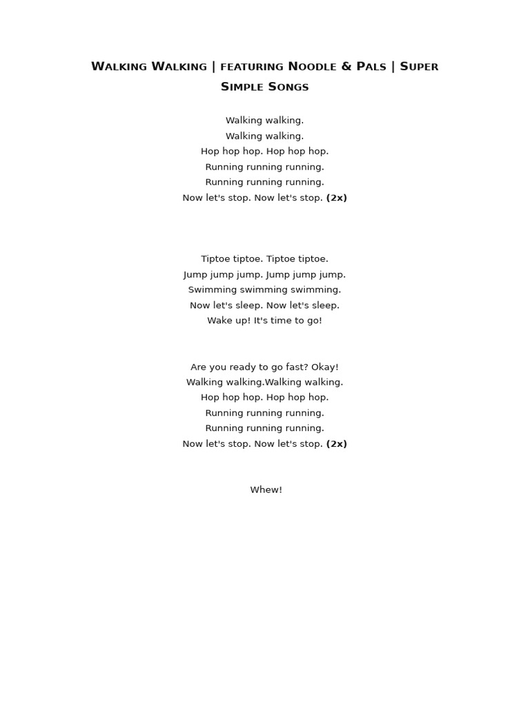 Walking Walking | PDF