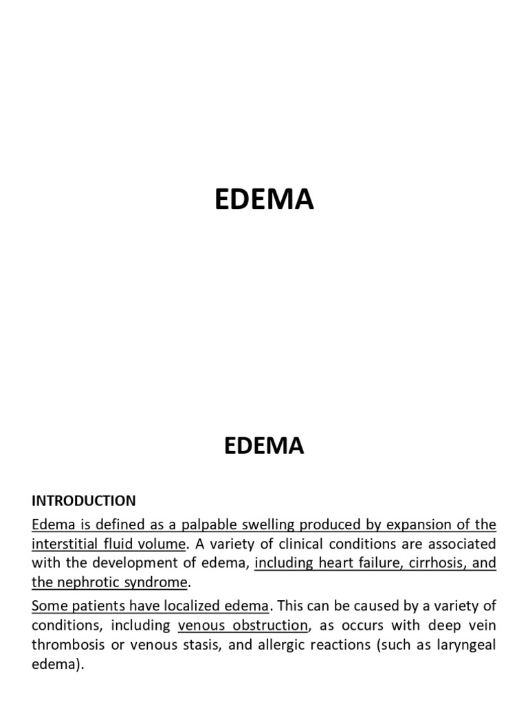 3 Edema 2024 | PDF | Edema | Capillary