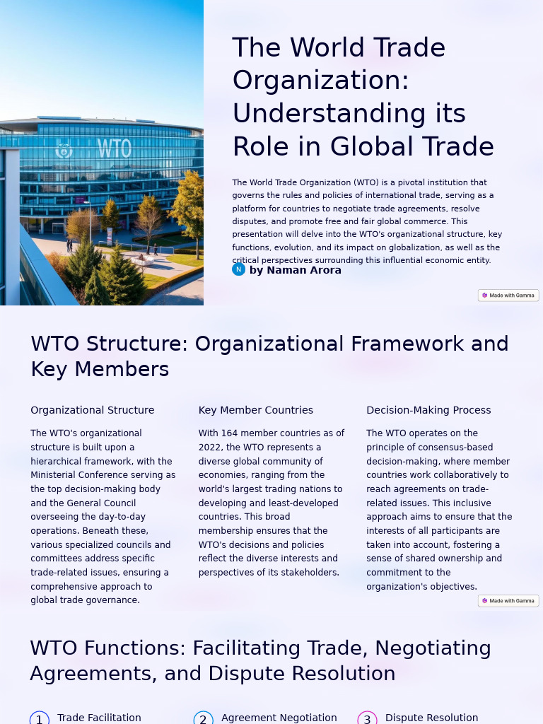 Understanding the WTO's Global Trade Role | PDF | World Trade ...