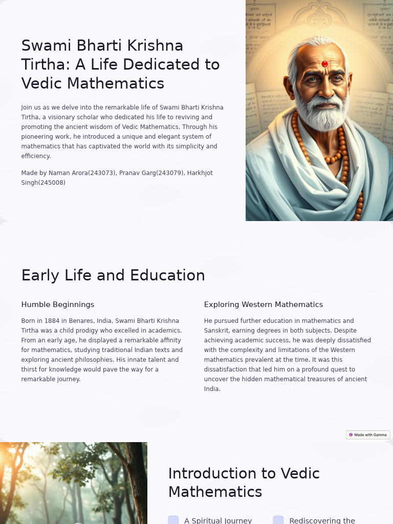 Swami Bharti Krishna Tirtha's Vedic Math | PDF | Mathematics | Vedas