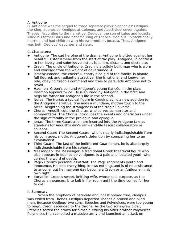 Antigone | PDF | Oedipus | Sophocles
