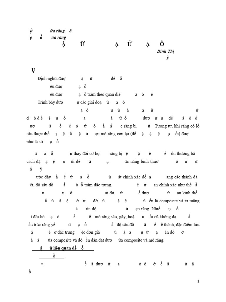 2a. (Text) Thuật ngữ, phân loại, sửa soạn lỗ trám | PDF