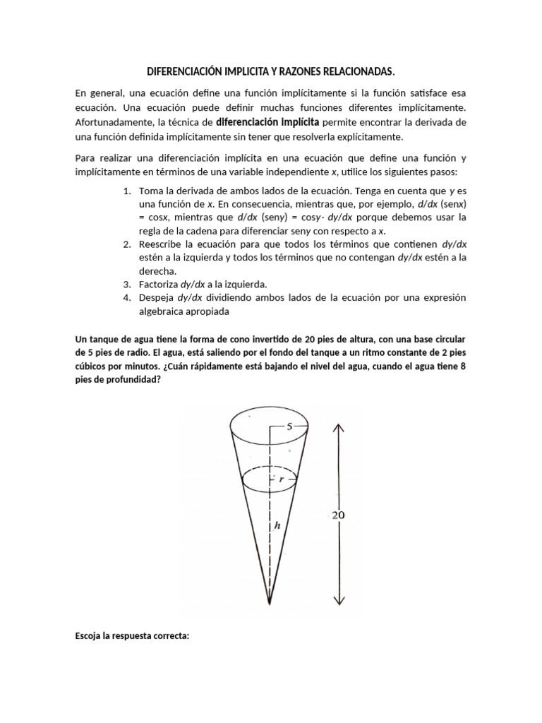 Diferenciación Implícita y Aplicaciones | PDF