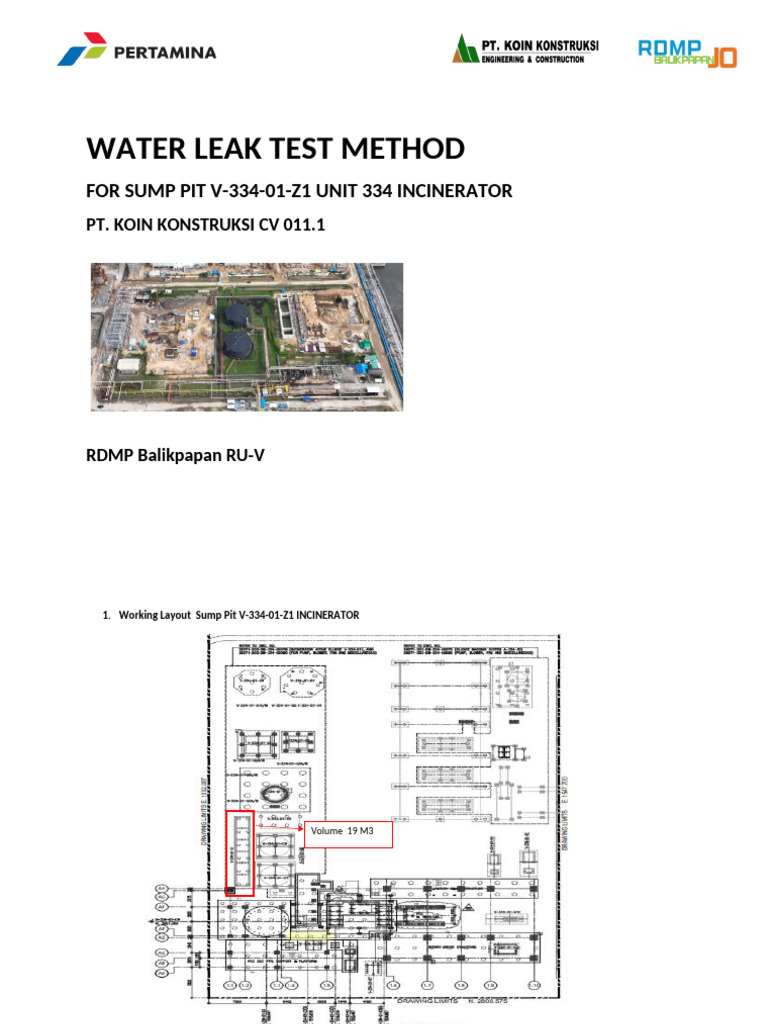 LEAK TEST PROSEDURE | PDF | Leak | Water