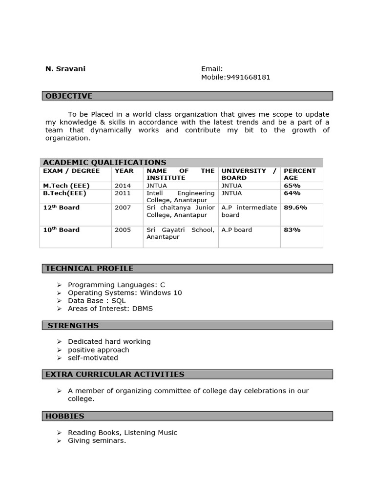 Sravani Resume | PDF