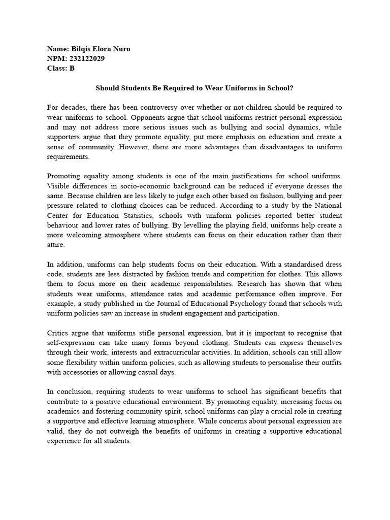 Argumentative Text - 029 - Bilqis Elora Nuro - B | PDF