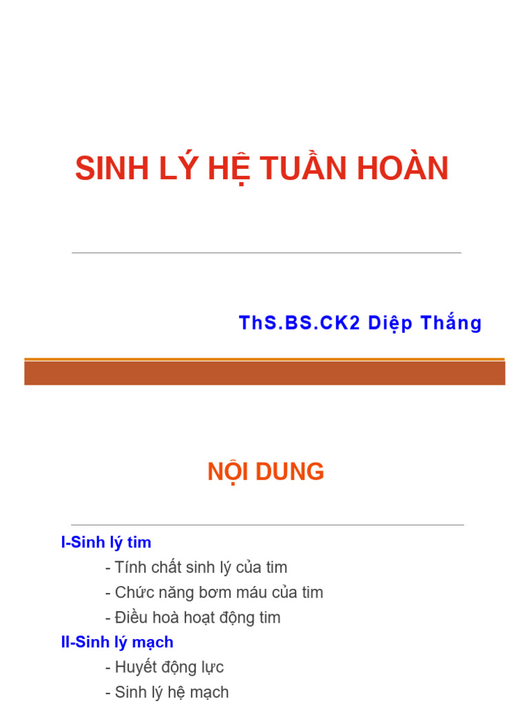 BAI 1. MODULE TM Sinh lý tuần hoàn DH NTT 2022 | PDF
