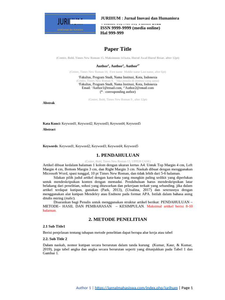 Templete Jurihum | PDF