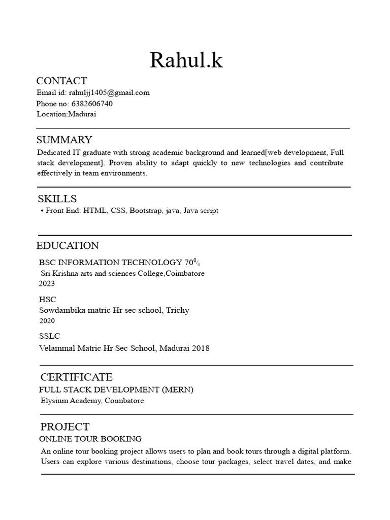 Rahul Resume | PDF