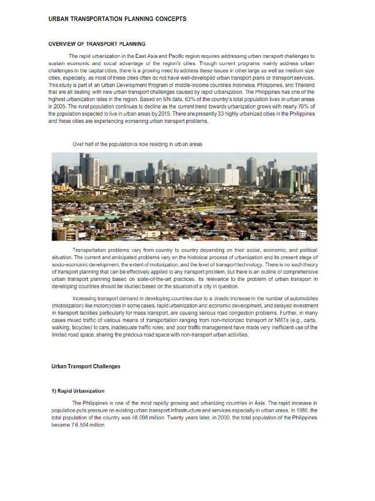 02.transportation Planning Concepts | PDF